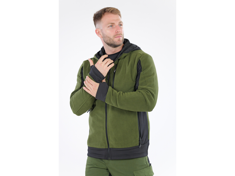 JACHETA FLEECE CU GLUGA SARNA VERDE S S - Yato YT-79188 - toya24.ro